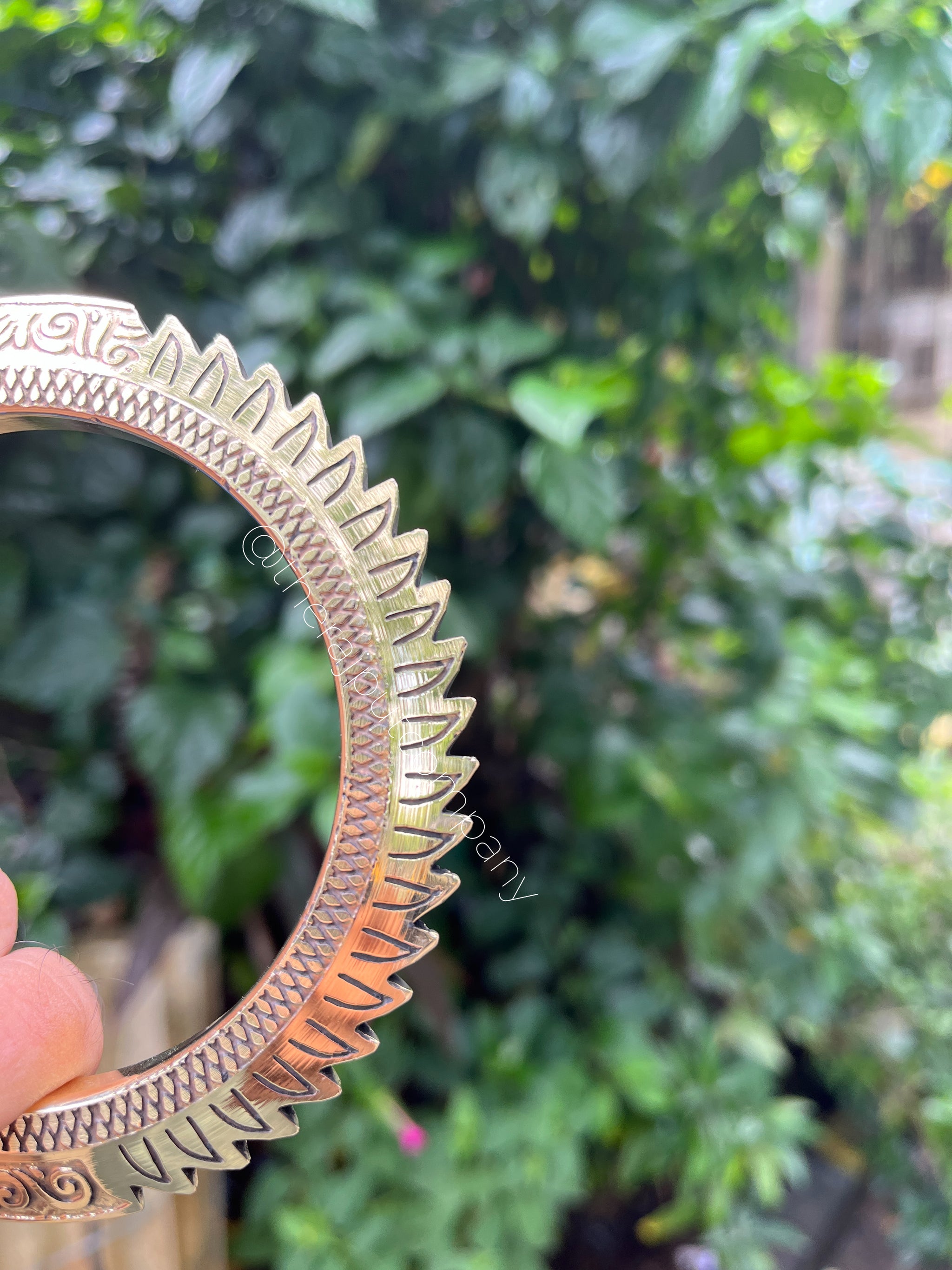 Brass Handengraved Kada With Spikes – The Rajput Company