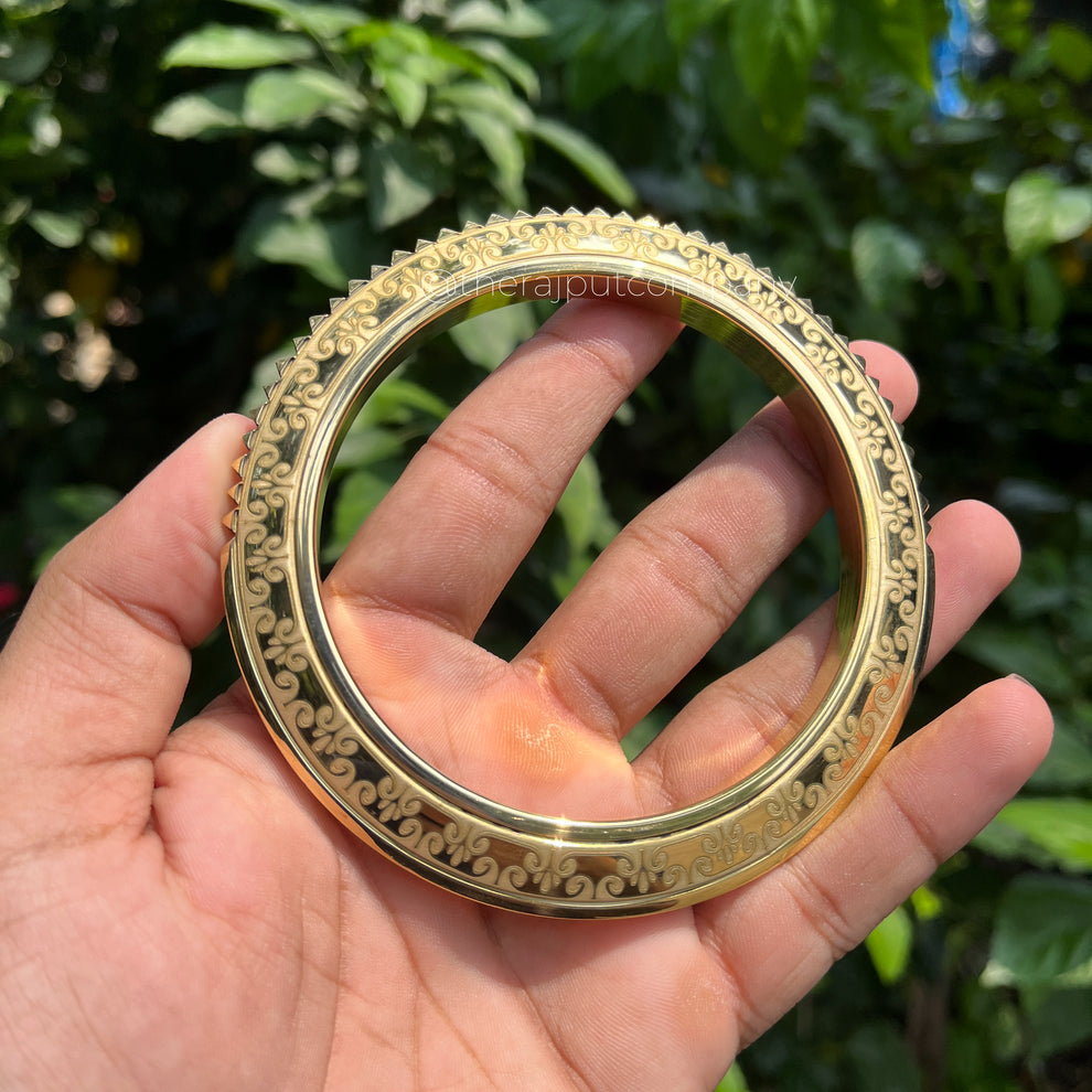 Laser Engraved Brass Kada – The Rajput Company