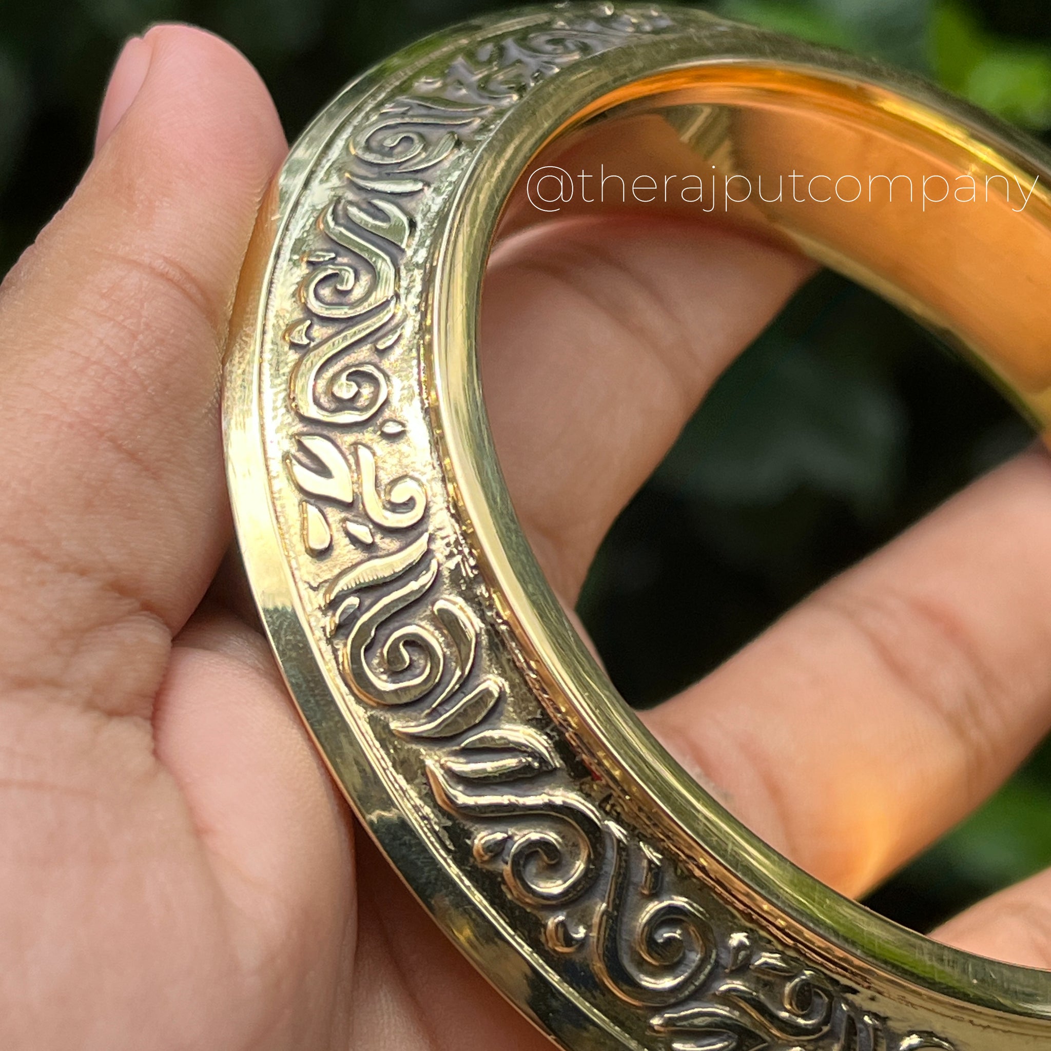 Heavy Brass Handengraved Kada – The Rajput Company